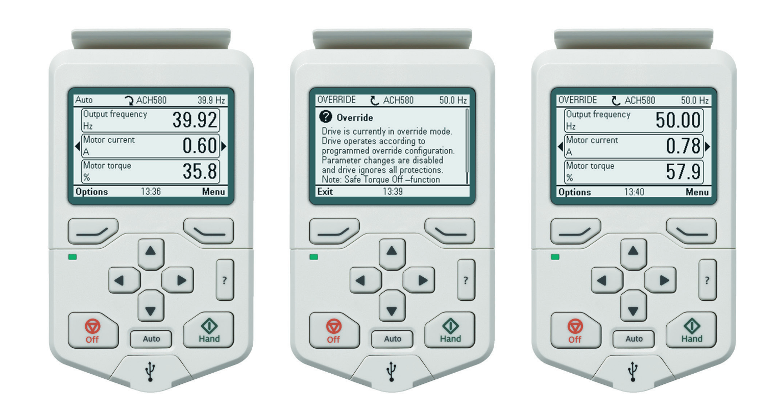 ABB ACH580 Drives: Override Mode